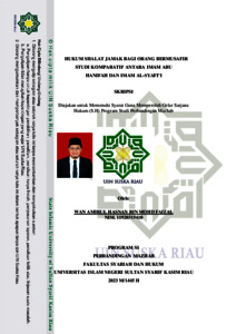 HUKUM SHALAT JAMAK BAGI ORANG BERMUSAFIR STUDI KOMPARATIF ANTARA IMAM ABU HANIFAH DAN IMAM AL ...